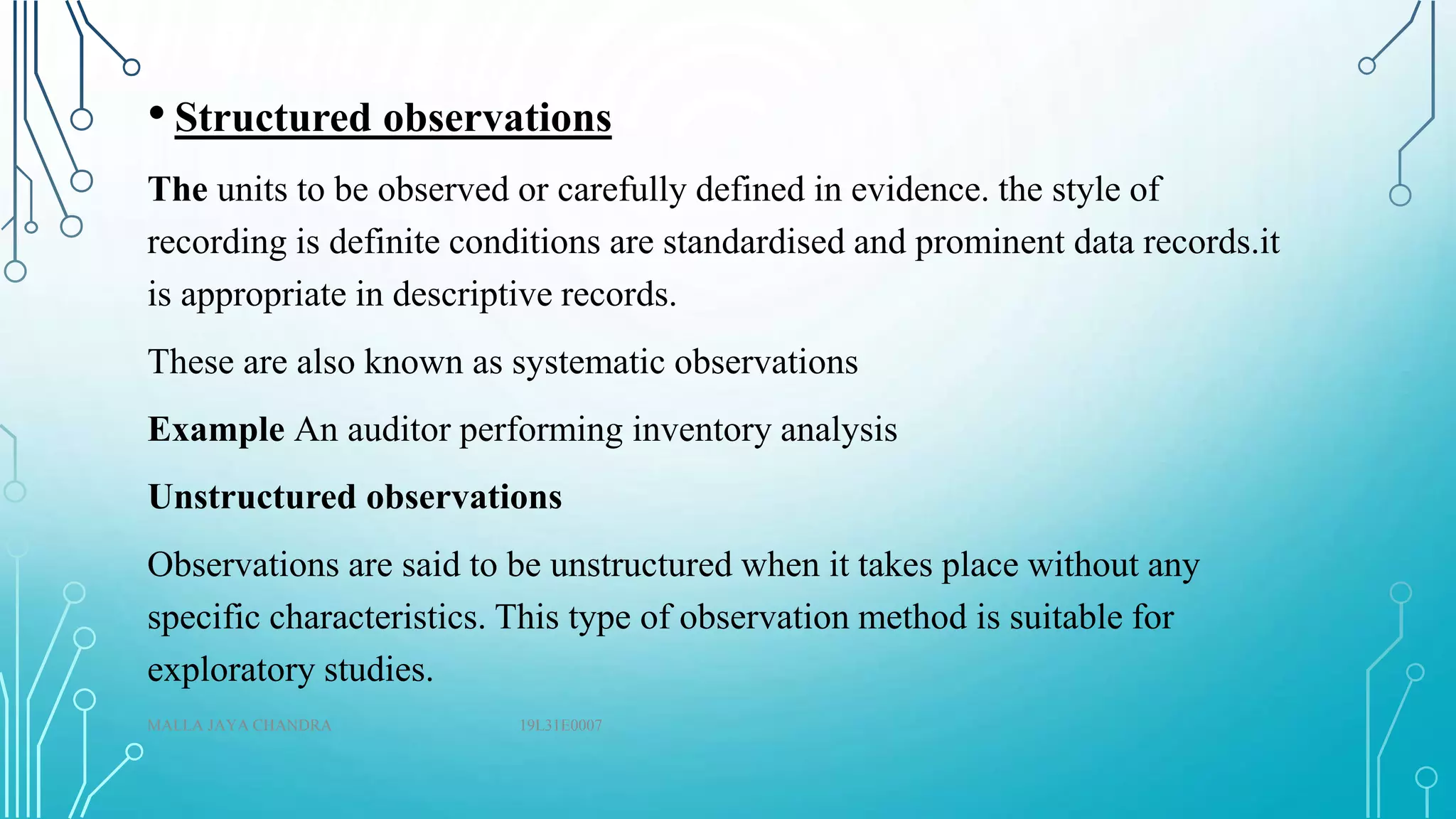 Types of observation in primary data | PPTX