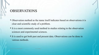 Types of observation in primary data | PPTX