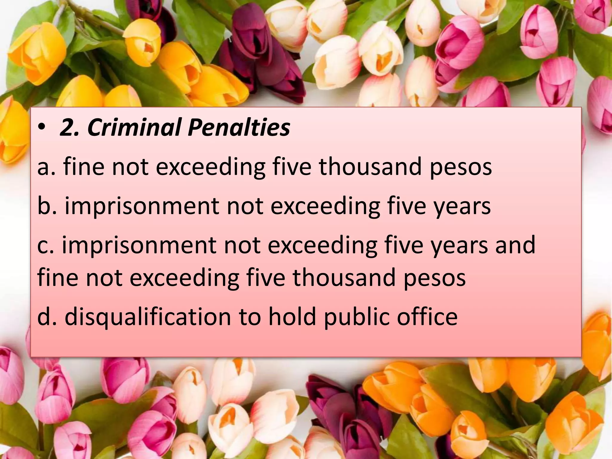 Types of offenses and corresponding penalties | PPTX