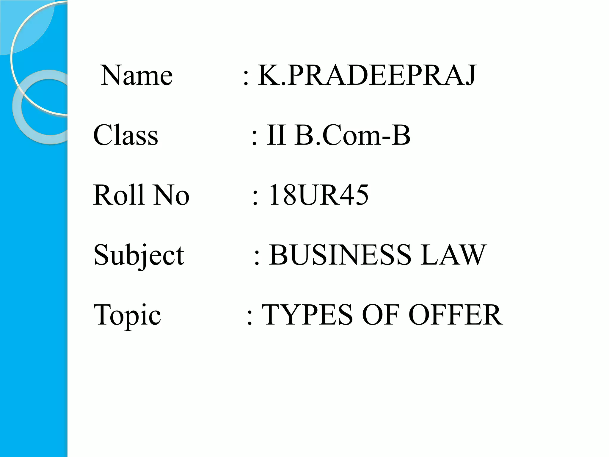 Types of offer | PPTX