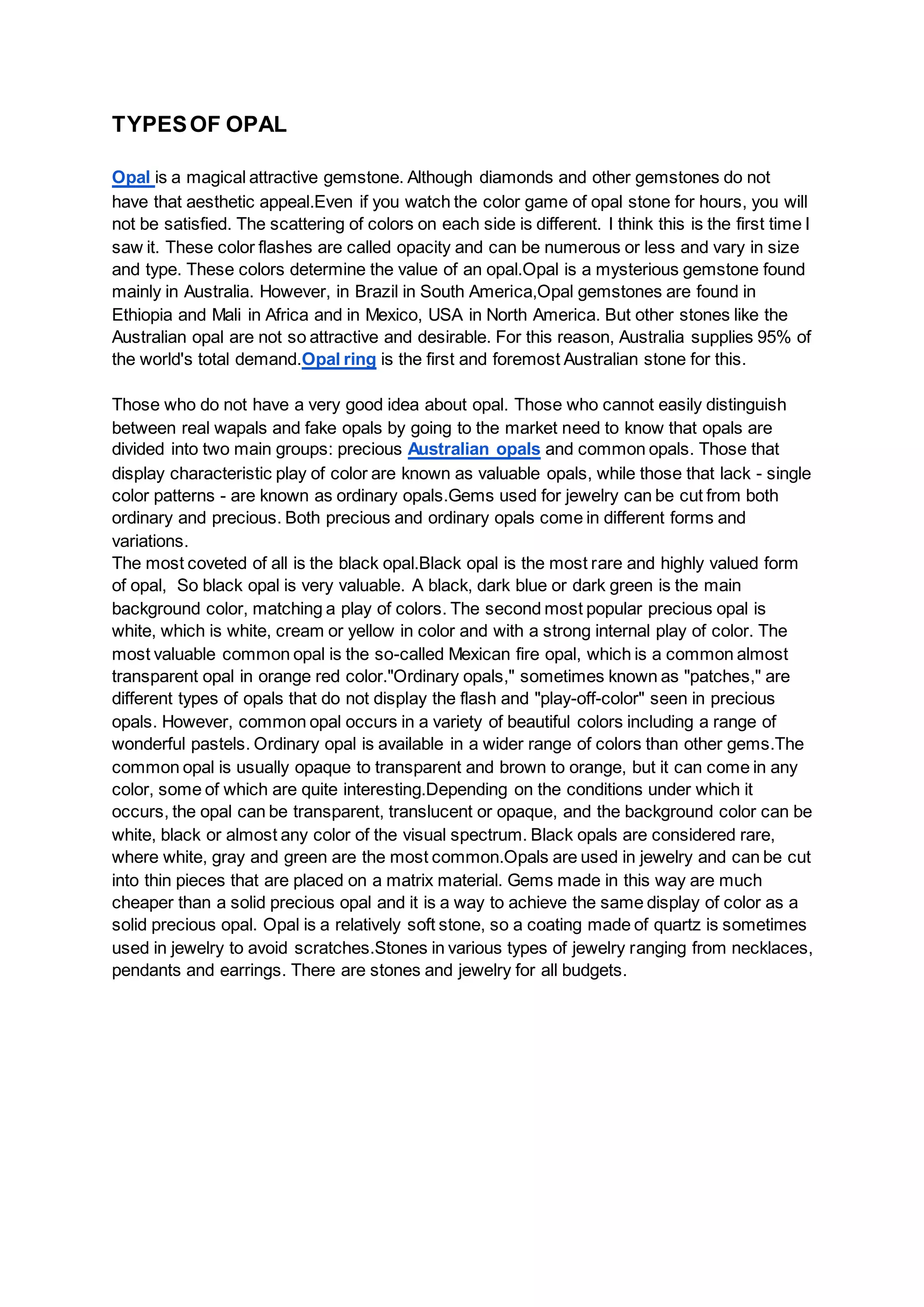 Types of opal | DOCX