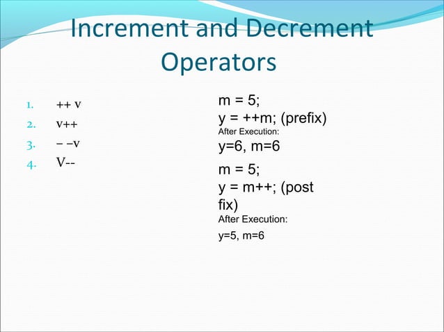 Types of operators in C | PPT | Programming Languages | Computing