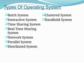 types of operating system an overview of the topics.pptx