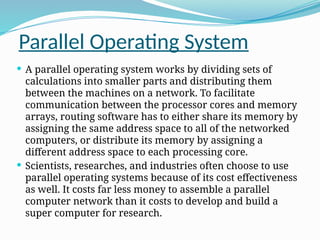 types of operating system an overview of the topics.pptx