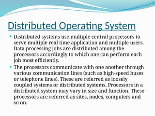 types of operating system an overview of the topics.pptx