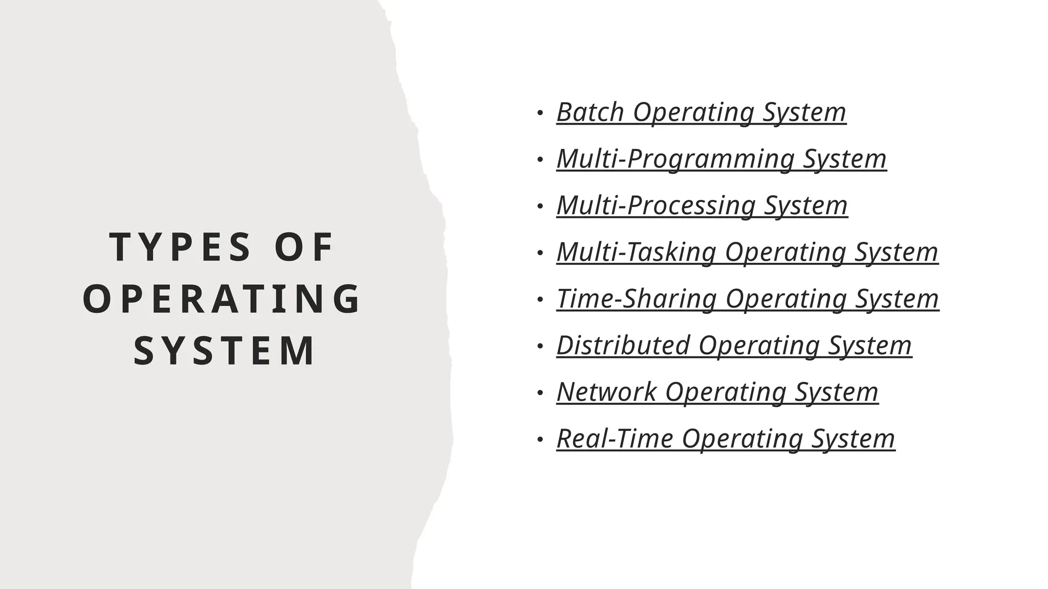 types of operating system.pptx.......... | PPTX