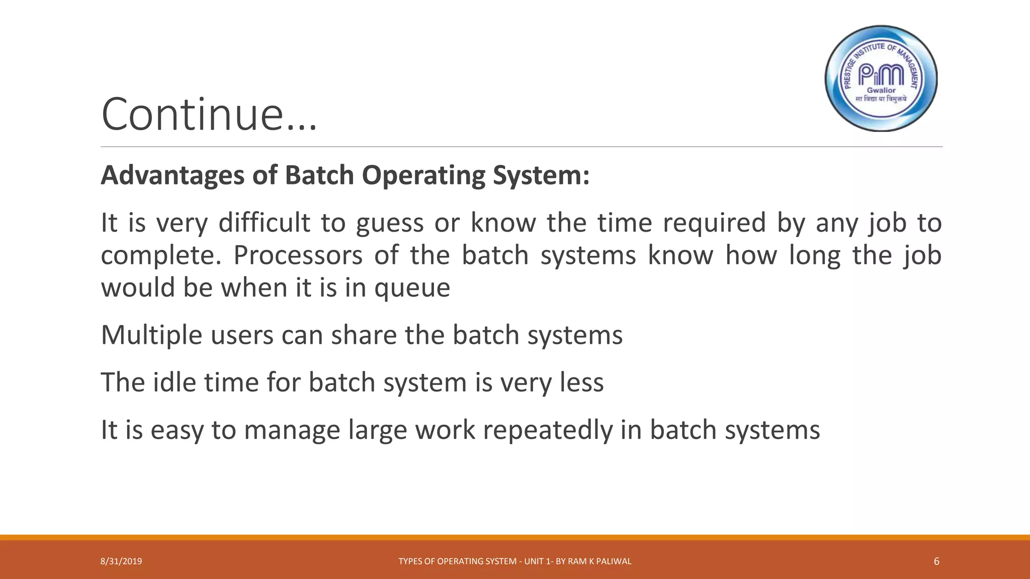 Types of operating system unit 1 by Ram K Paliwal | PPT