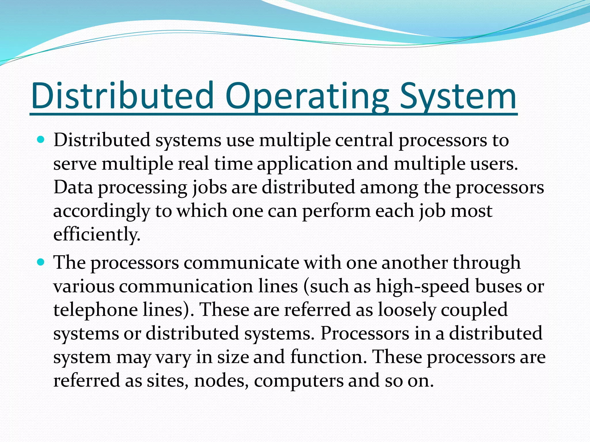 Types Of Operating System Pptx Operating Systems Computer Software And Applications