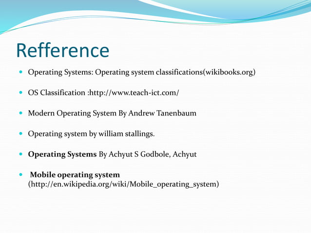 Types of operating system | PPTX | Operating Systems | Computer ...