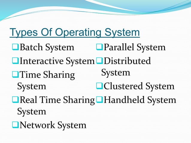 Types of operating system | PPTX | Operating Systems | Computer ...