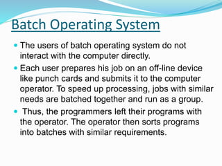 Types of operating system | PPTX