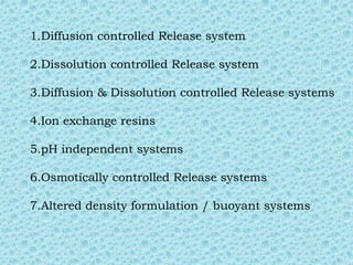 Types of oral controll drug delivery system | PPT