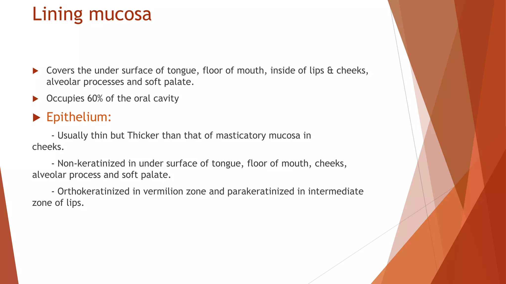 Types of oral mucosa | PPTX