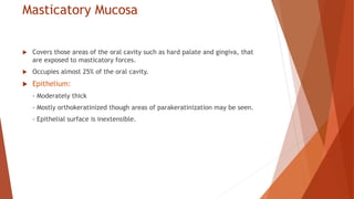 Types of oral mucosa | PPTX