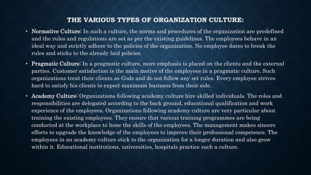 Types of organizational culture | PPTX | Business Administration | Business
