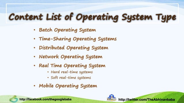 Operating System - Types Of Operating System Unit-1 | PPTX