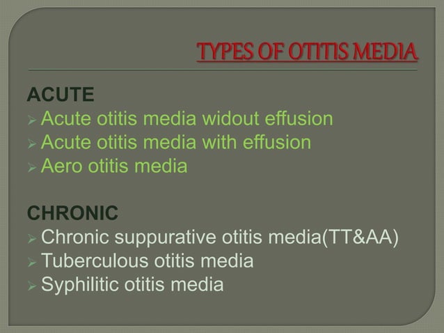 Types of Otitis Media by Dr. Haseeb Ahmed - dec 2011 | PPTX