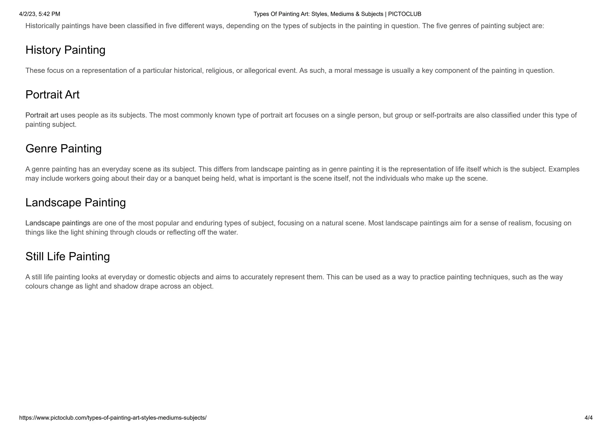 Types Of Painting Art_ Styles, Mediums & Subjects _ PICTOCLUB.pdf