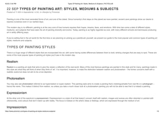Types Of Art Mediums