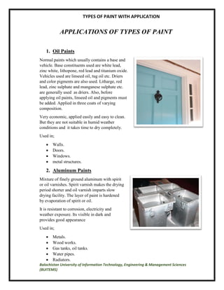Types of Paint with Application | PDF