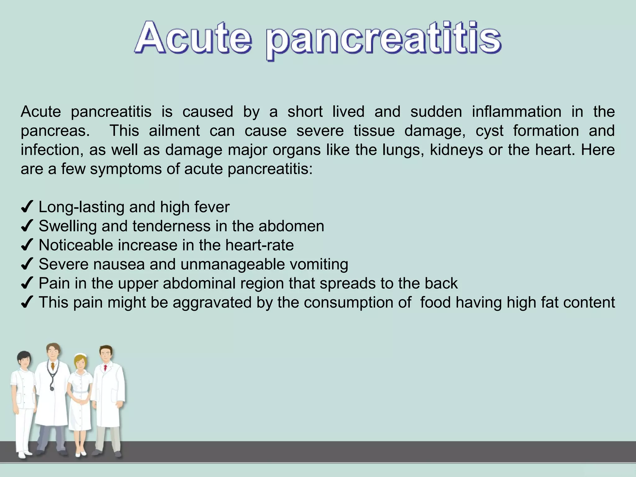 Types of pancreatitis and their symptoms | PPT