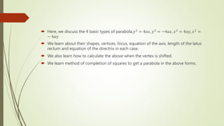 TYPES OF PARABOLA | PPTX