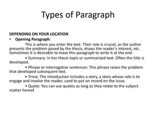 Types of paragraph | PPTX