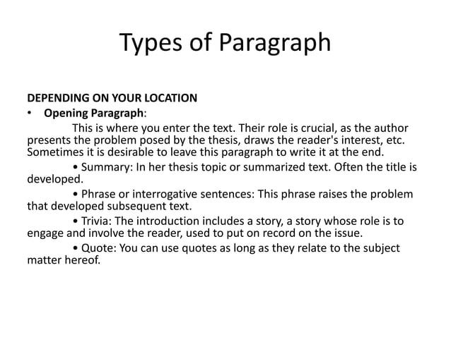 Types of paragraph | PPTX