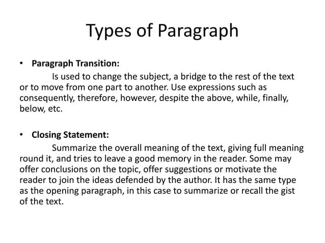 Types of paragraph | PPTX