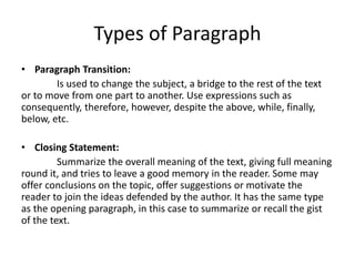 Types of paragraph | PPT