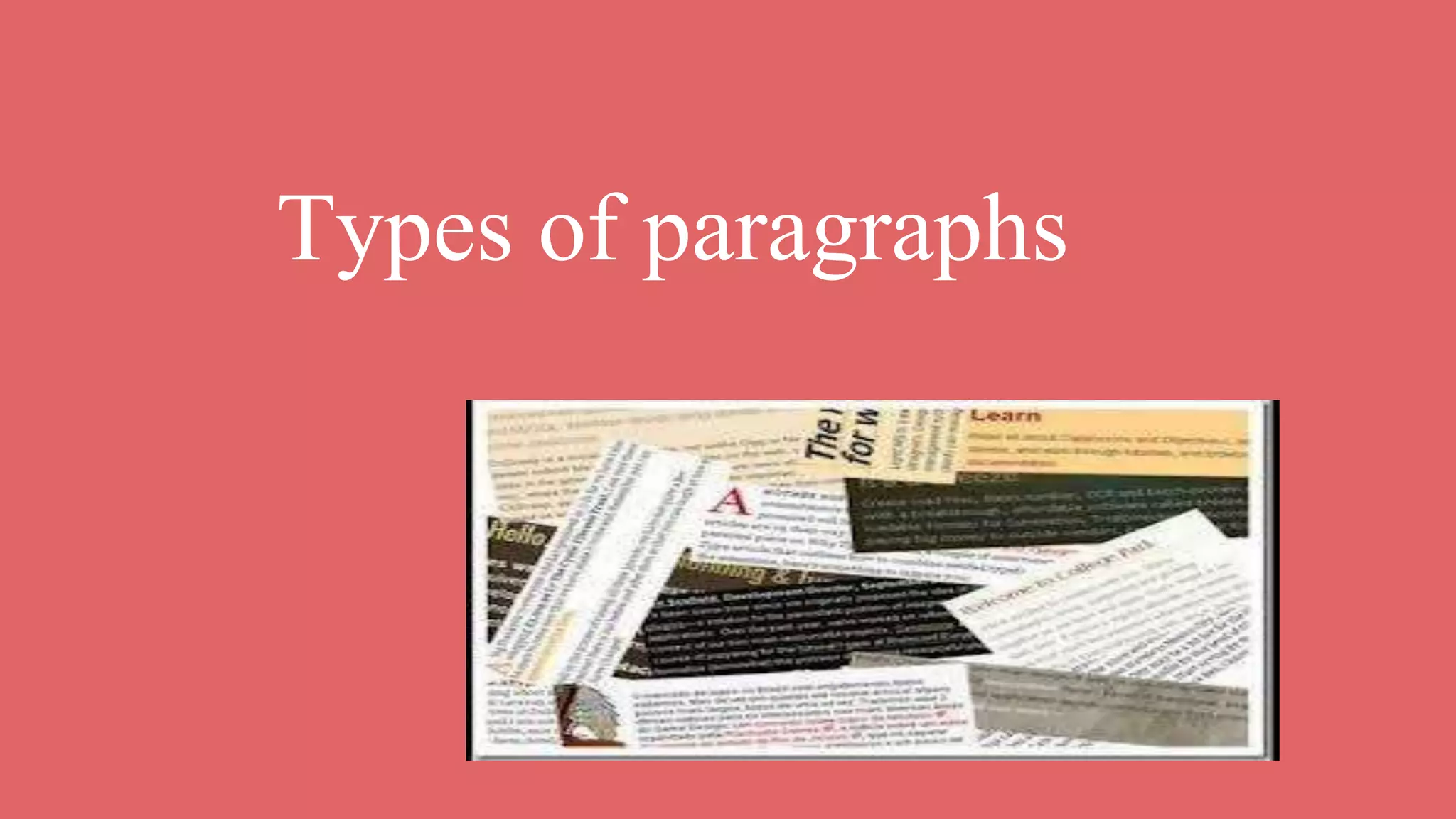 Types of paragraphs | PPTX