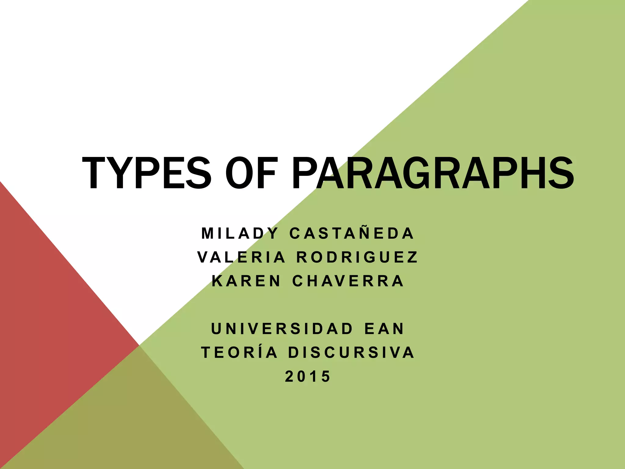 Types of paragraphs | PPTX