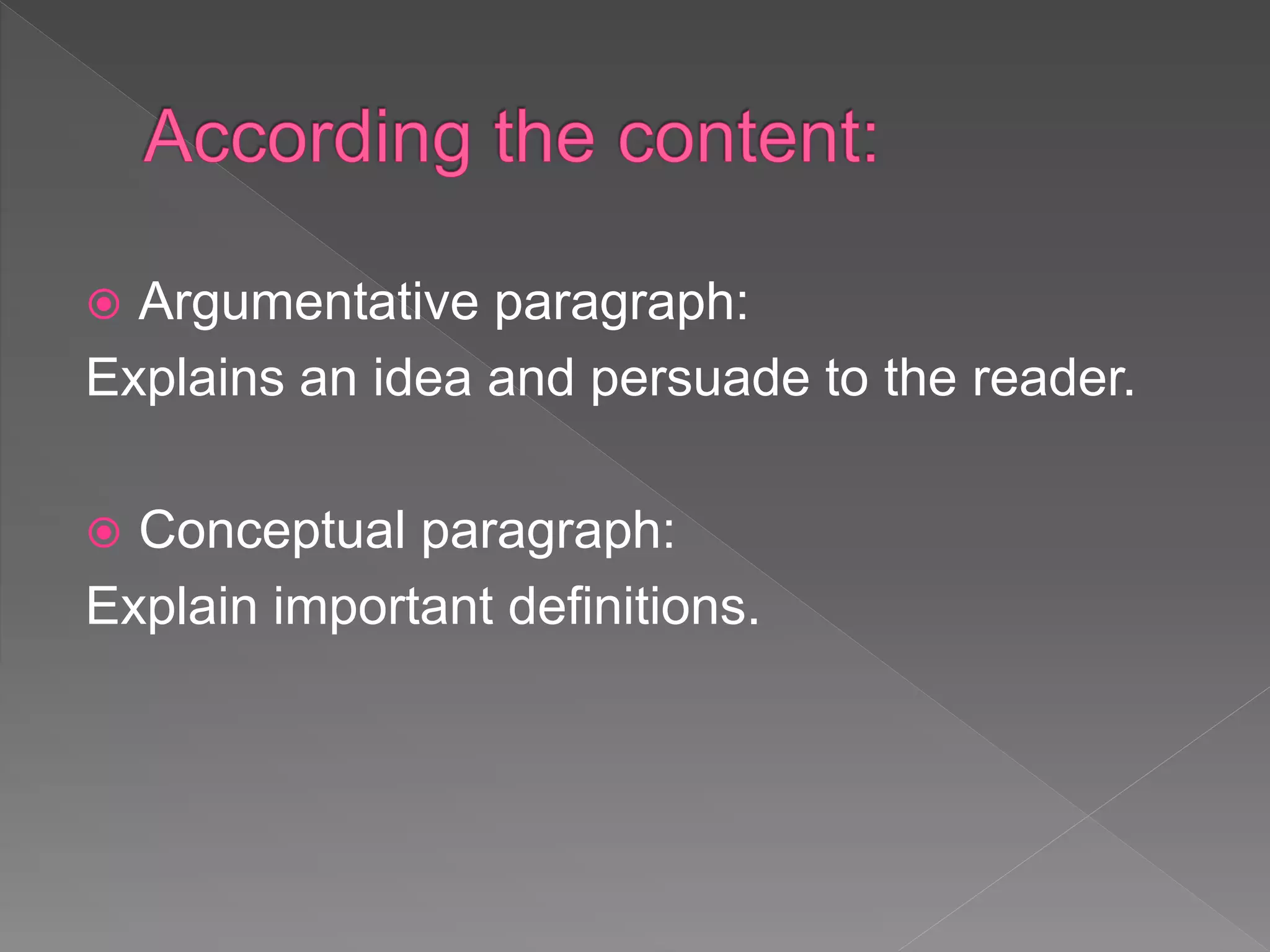 Types of paragraphs | PPT