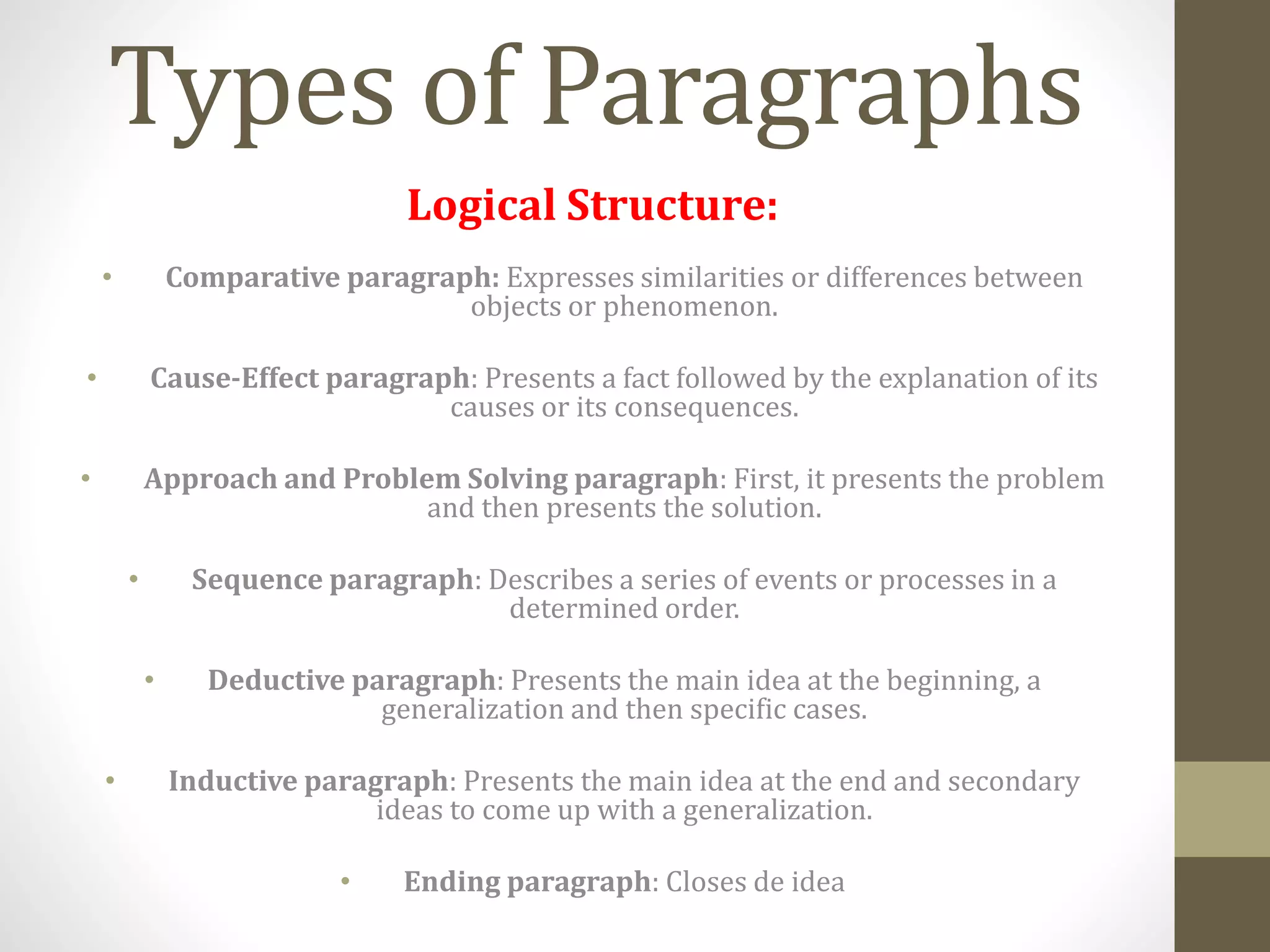 Types of paragraphs | PPTX