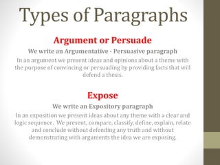 Types of paragraphs | PPTX
