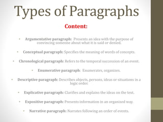 Types of paragraphs | PPTX