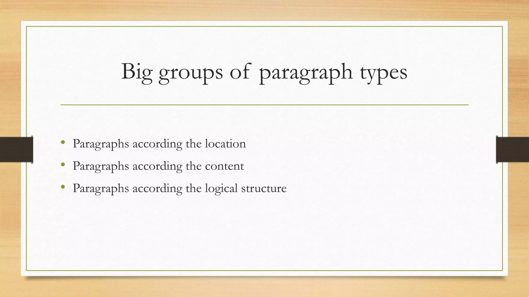 Types of paragraphs | PPTX | College Planning | College Education
