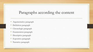 Types of paragraphs | PPTX