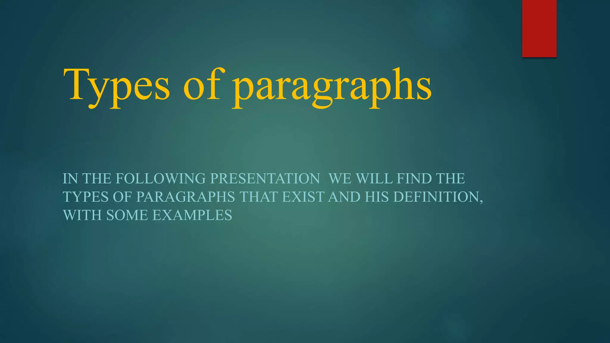 Types of paragraphs | PPT