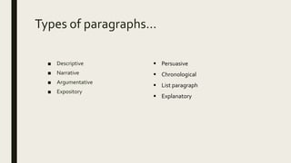 Types of paragraphs | PPT