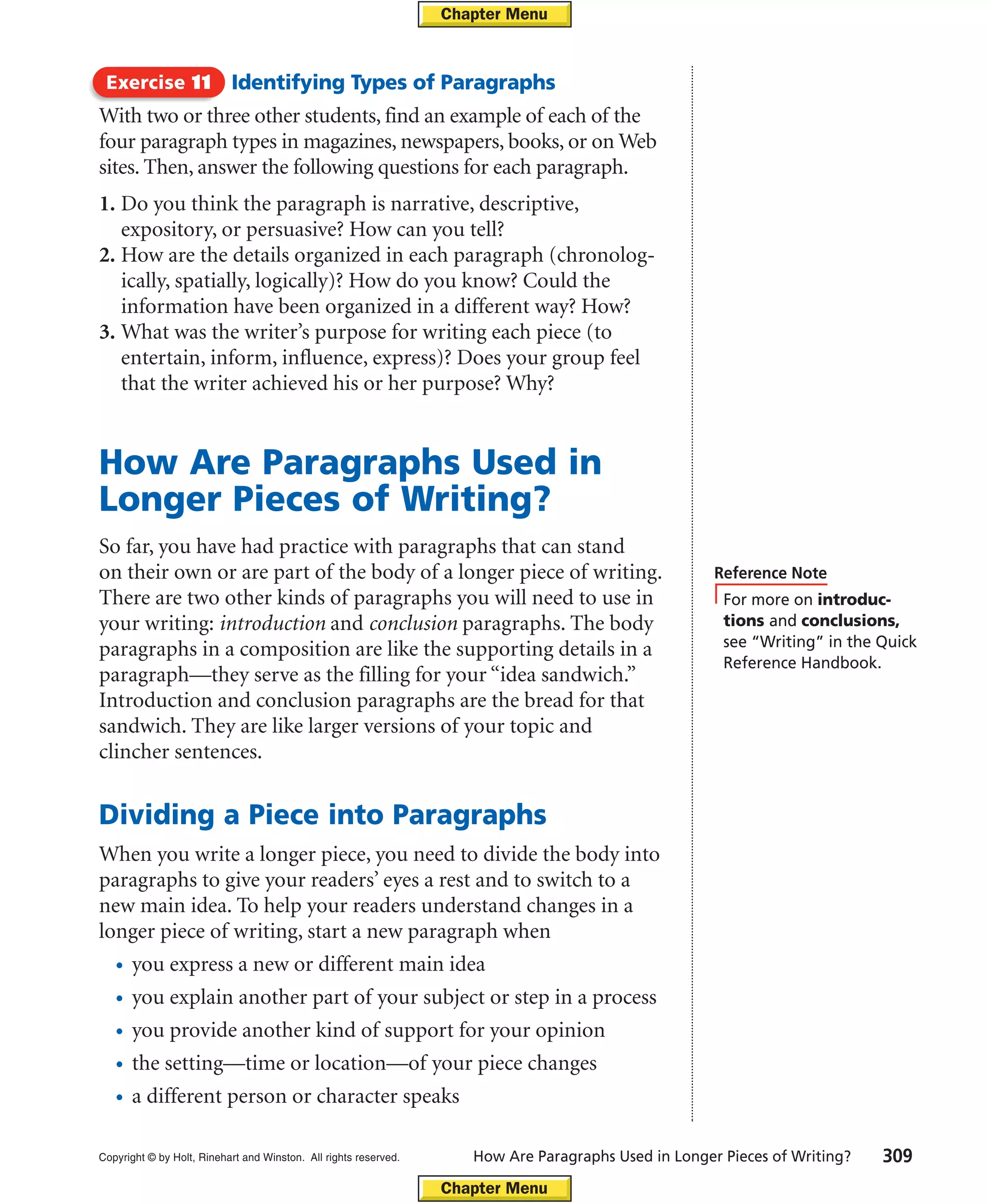 Types of paragraphs | PDF