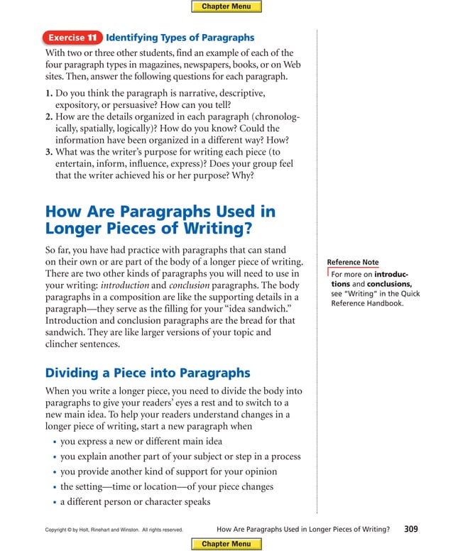 Types of paragraphs | PDF