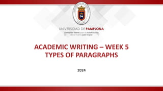 Types of Academic Paragraphs. Explanation | PPT