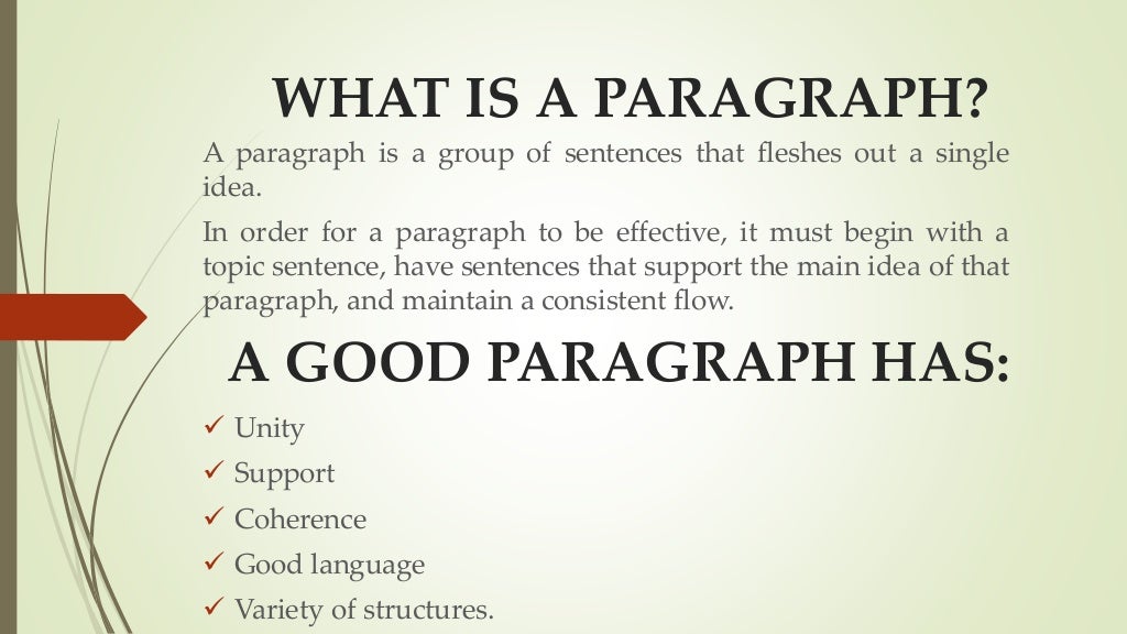 Types of paragraphs