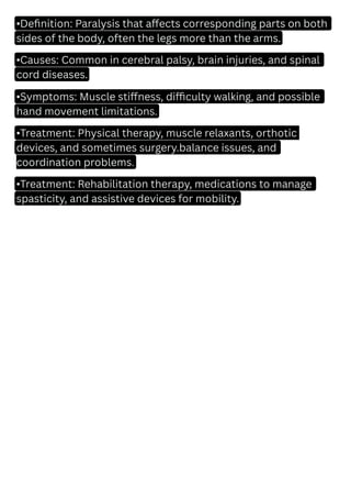 Types of paralysis How many types of paralysis. | PDF