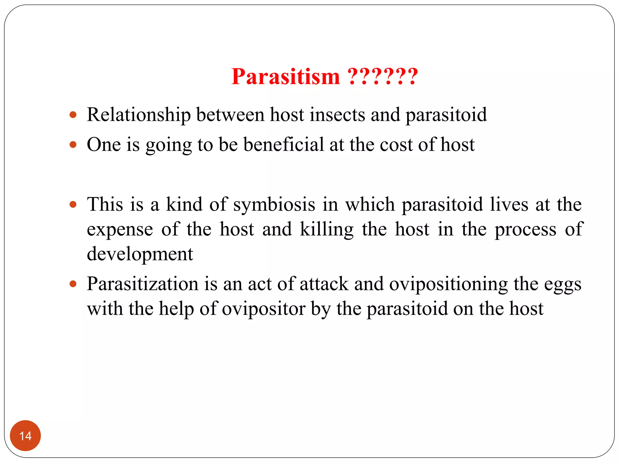 Types of parasitoids and parasitism ppt | PPTX
