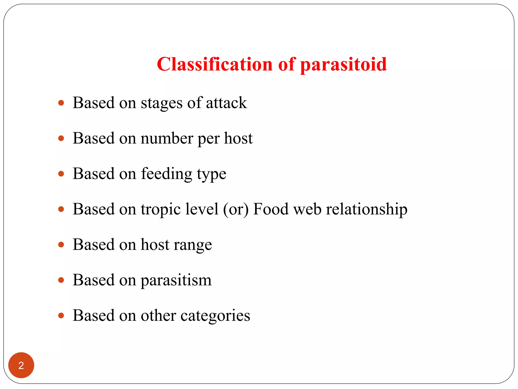 Types of parasitoids and parasitism ppt | PPTX