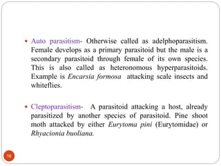 Types of parasitoids and parasitism ppt | PPTX