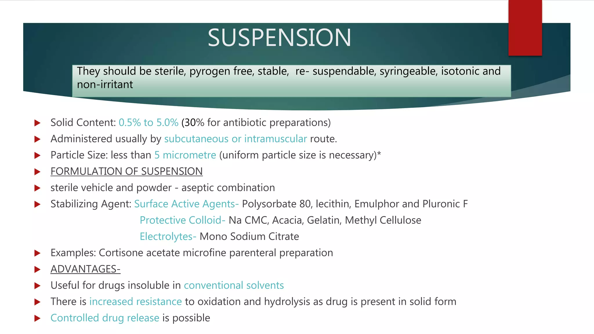 Types of parenteral formulations | PPTX