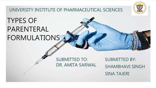 Types of parenteral formulations | PPTX